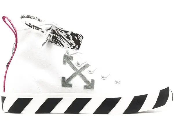 Off-White Vulcanized Mid-top Sneakers - White Fuchsia Grey