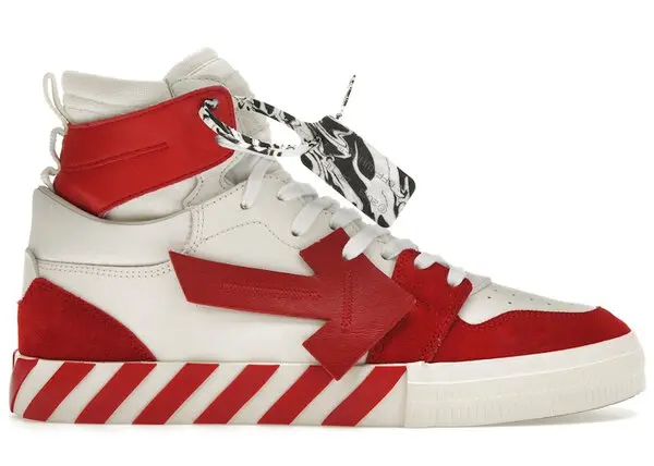 Off-White Vulcanized Hi-top Sneakers - White/red