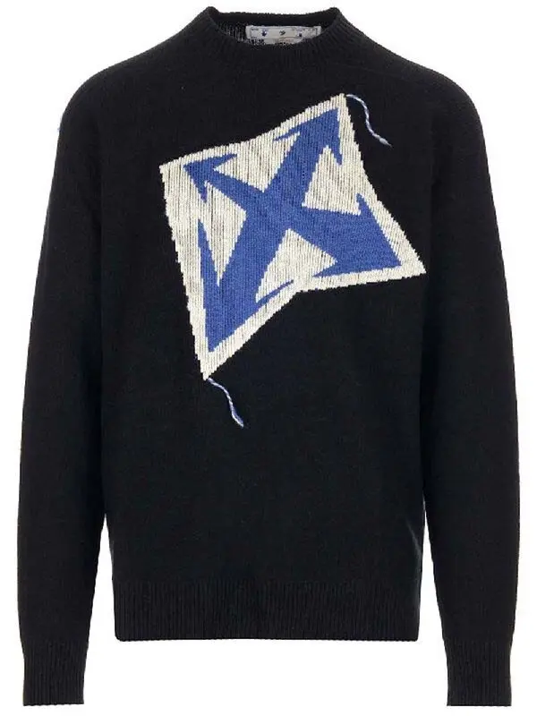 Off-White Thund Arr Chunky Knit Crewneck Sweatshirt