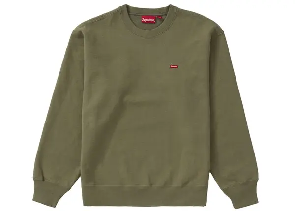 Supreme Small Box Crewneck Sweatshirt - Light Olive