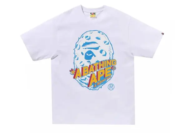 BAPE Moon Ape Head Tee Shirt - White