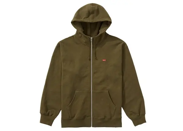 Supreme Small Box Facemask Zip Up Hooded Sweatshirt - Dark Olive