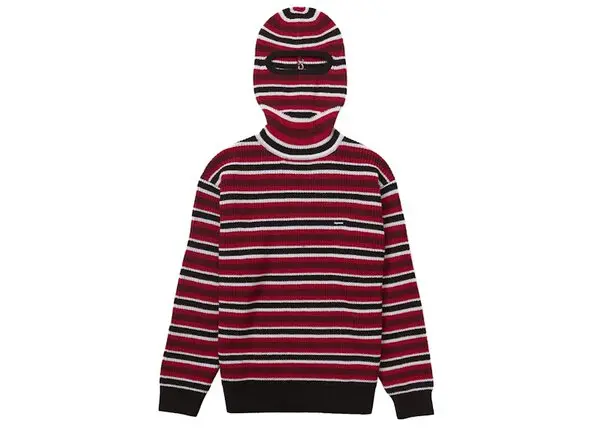 Supreme Small Box Balaclava/turtleneck Sweater - Black Stripe
