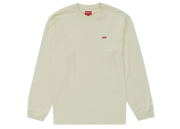 Supreme Small Box Long Sleeve Tee Shirt - Natural
