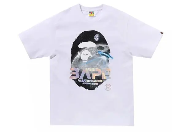 BAPE Moon Photo Ape Head Tee Shirt - White