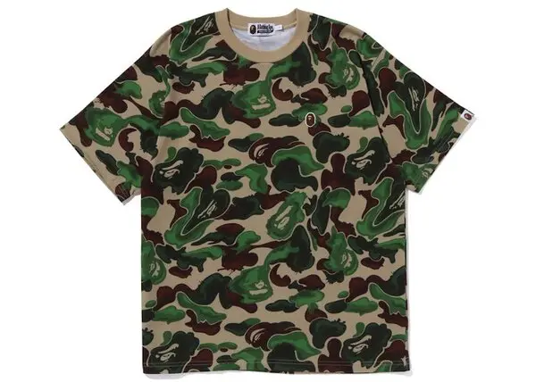 BAPE Art Camo Ape Head One Point Tee Shirt - Green