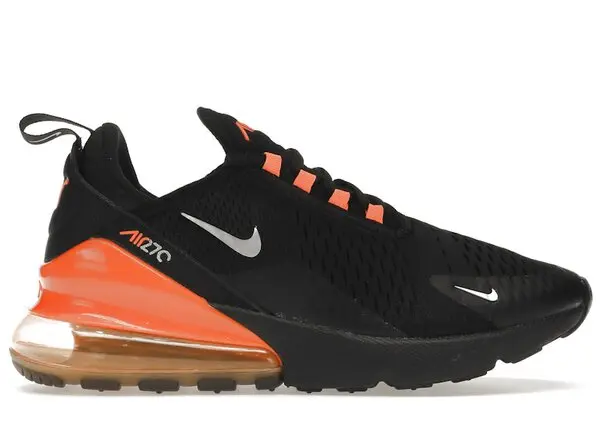 Nike Air Max 270 Sneakers - Black/total Orange/metallic Silver