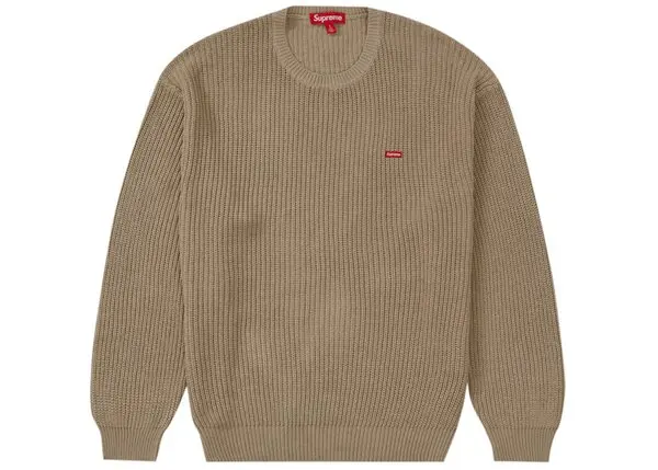 Supreme Small Box Ribbed Sweater - Tan