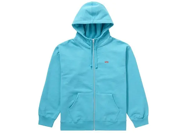 Supreme Small Box Facemask Zip Up Hooded Sweatshirt - Cyan