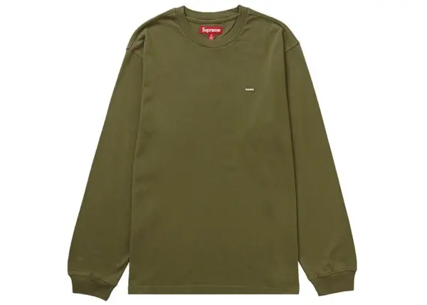 Supreme Small Box Long Sleeve Tee Shirt - Light Olive