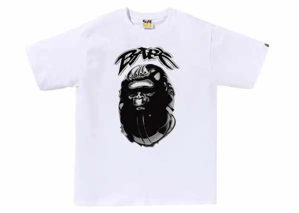 BAPE Ape Head Graffiti Tee Shirt - White