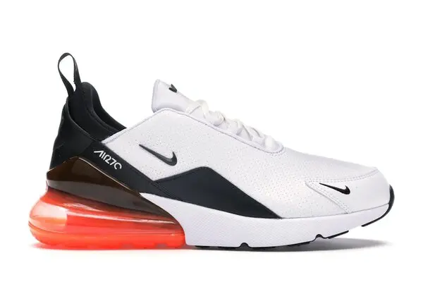 Nike Air Max 270 Leather Sneakers - White/black/hyper Crimson
