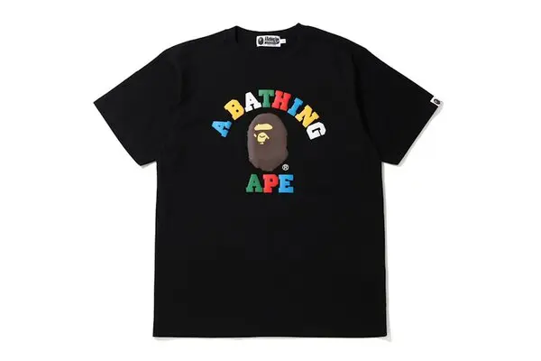 BAPE Letters College Tee Shirt - Black