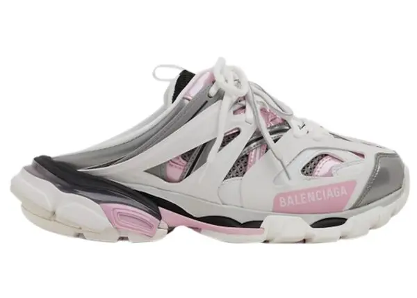 Balenciaga Track Mule - White/pink/grey