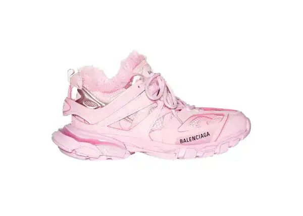 Balenciaga Track Fake Fur Sneakers - Pink | Editorialist