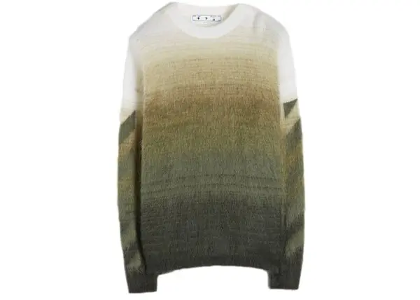 Off-White Diagonal Brushed Sweater - Green