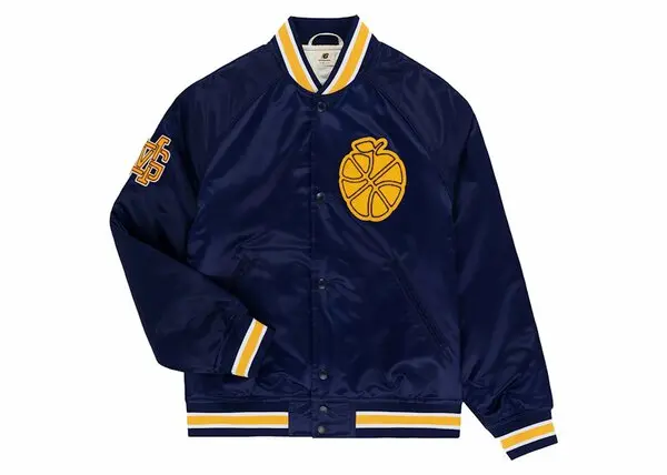 Aimé Leon Dore X New Balance Sonny Ny Satin Team Jacket - Navy Blue