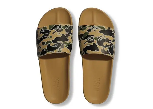 BAPE A Bathing Ape Hayn Slide Sta Camo - Yellow/black/khaki