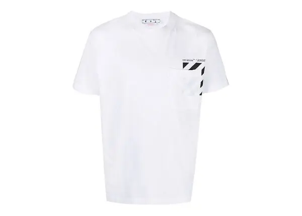 Off-White Off Diagstripe Pocket Tee Shirt - White/black