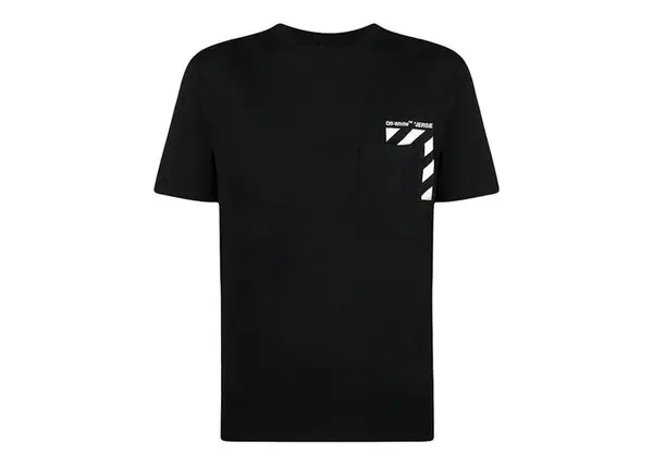 Off-White Off Off Diagstripe Pocket Tee Shirtin - Black/white