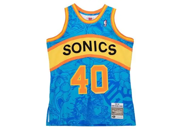 HEBRU BRANTLEY X Mitchell & Ness Seattle Sonics Jersey - Blue