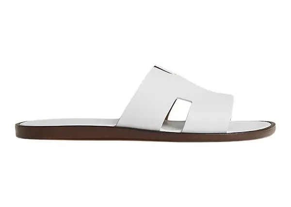 Hermès Izmir Sandal In Smooth Calfskin - Blanc/brown