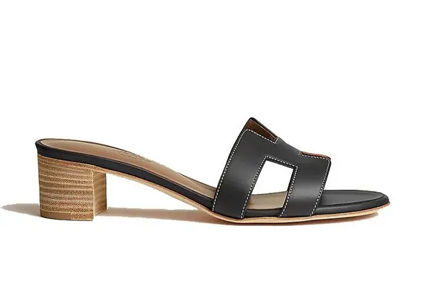 Hermès Oasis Calfskin Sandals - Noir