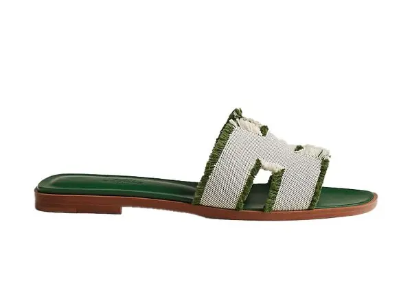 Hermès Oran Sandal Canvas - Vert