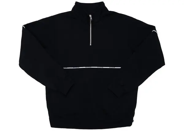Supreme Logo Piping Half Zip Sweatshirt - Black