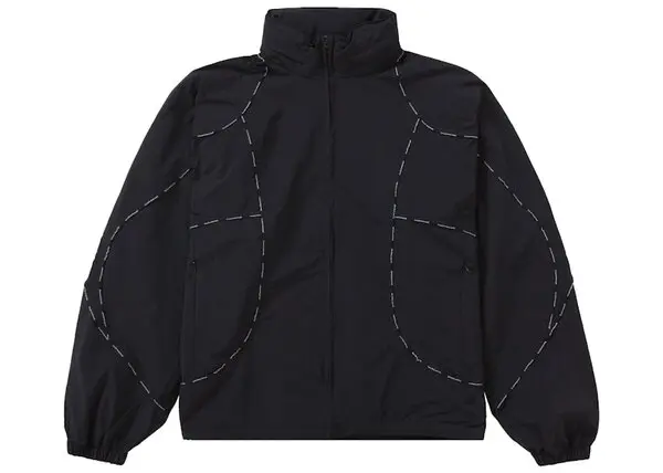 Supreme Logo Piping Hooded Track Jacket - Black