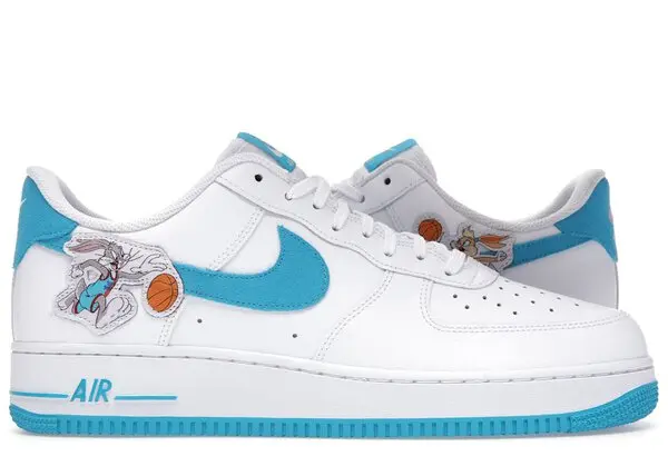 Nike Air Force 1 Low Hare Space Jam Sneakers - White/light Blue Fury