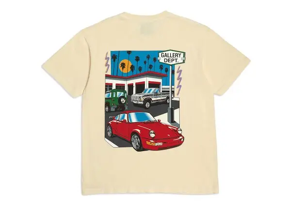 GALLERY DEPT. Drive Thru Boxy Fit Tee Shirt - Cream