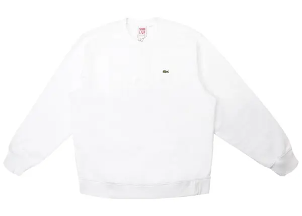 Supreme Lacoste Crewneck Sweatshirt - White