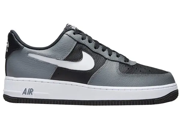 Nike Air Force 1 Low Cut Out Swoosh - Black/grey/white