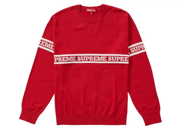 Supreme Logo Stripe Knit Top - Red