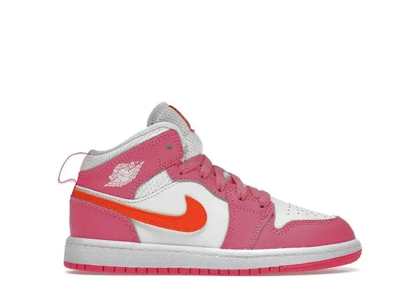 JORDAN 1 Mid Sneakers - Pinksicle/safety Orange/white
