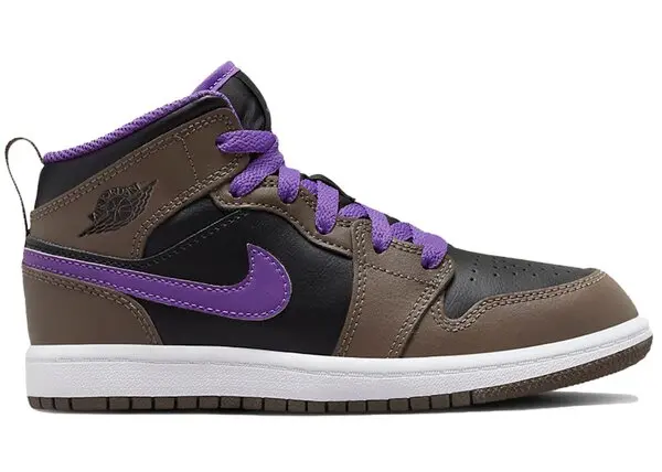 JORDAN 1 Mid Sneakers - Palomino/wild Berry/white