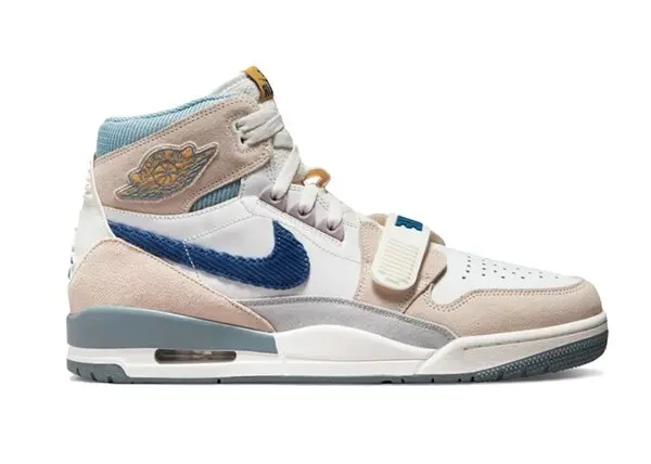JORDAN Legacy 312 Corduroy High-top Sneakers - White/fossil Stone/blue