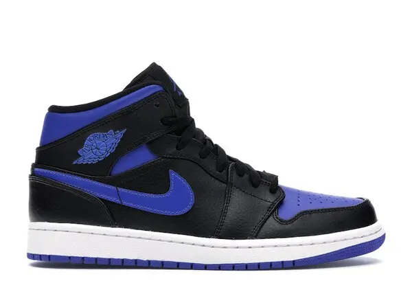 JORDAN 1 Mid Royal Sneakers - Black/hyper Royal/white