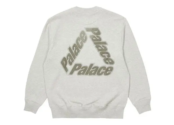 PALACE P3 Chenille Crew - Grey Marl