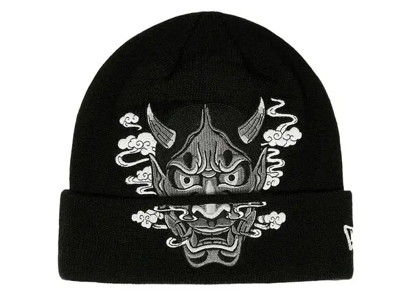 【新品、未使用】 Palace MASKS NEW ERA BEANIE Palace Masks New Era Beanie - Black | Editorialist