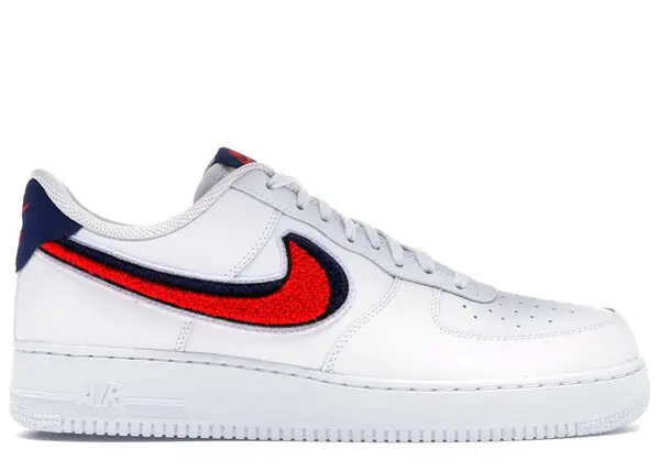 Nike Air Force 1 Low 3d Chenille Swoosh - White/university Red/blue Void