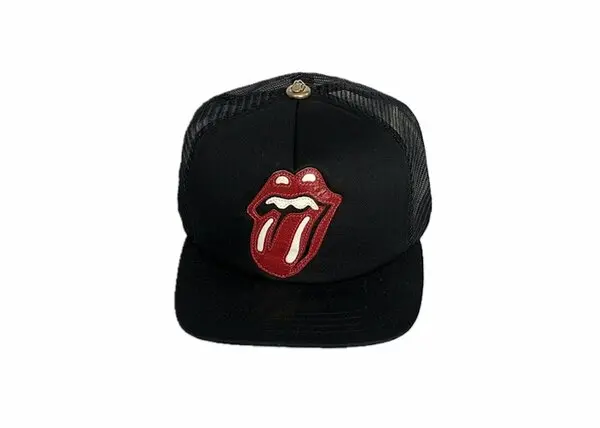 Chrome Hearts X Rolling Stones Trucker Hat With Leather Patch