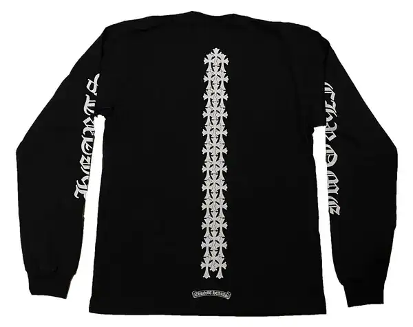 Chrome Hearts Cemetery Cross Tire Tracks L/S T-Shirt - Black 