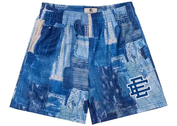 ERIC EMANUEL Ee Basic Short - Blue Boro Patchwork