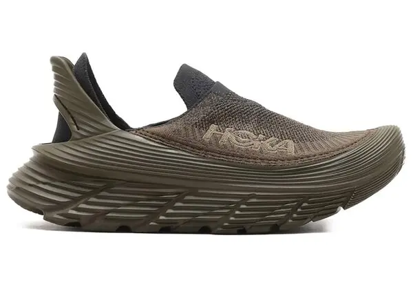 Hoka One One Hoka Restore Tcin Slip-on Sneakers - Dark Olive/black
