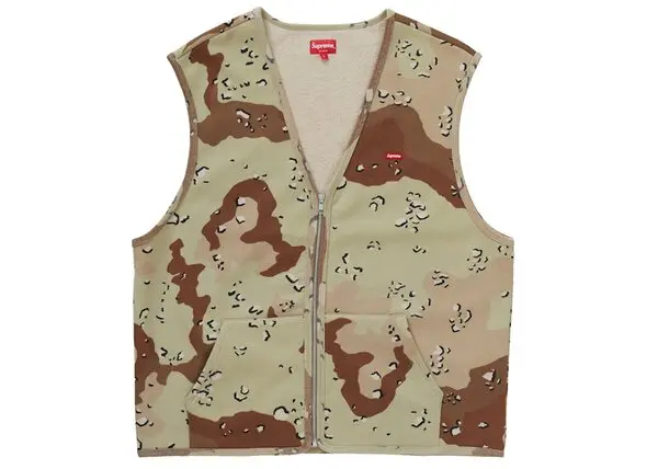 Supreme Zip Up Sweat Vest - Chocolate Chip Camo