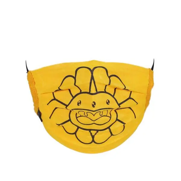 TAKASHI MURAKAMI Doubleface Flower Face Mask - Bright Yellow/black