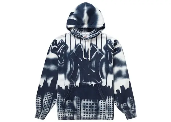 Supreme X New York Yankees Airbrush Hooded Sweatshirt - White