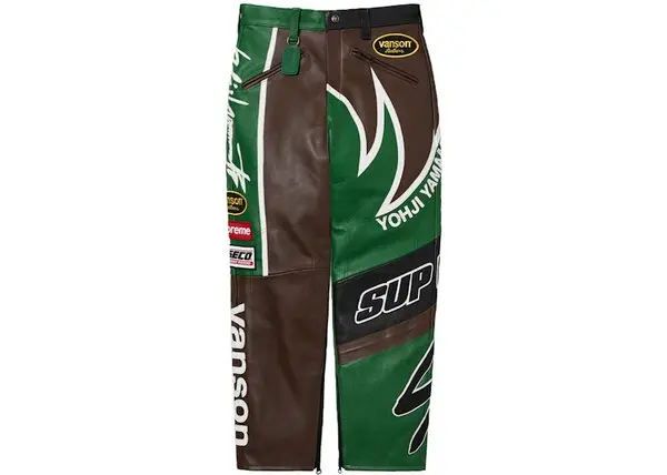 Supreme Yohji Yamamoto Vanson Leathers Split Pant - Green